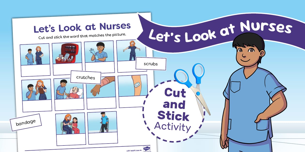 Let's Look at Nurses Cut and Stick Activity