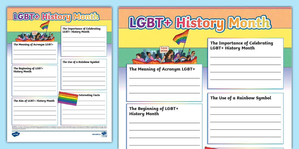 * NEW * LGBT+ History Month Fact File Template - Twinkl