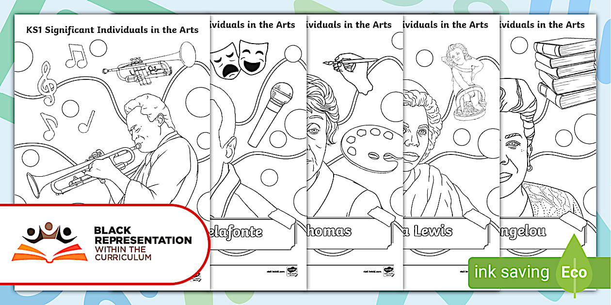 USA Black History Month 2024: KS1 Colourings Sheets - Twinkl
