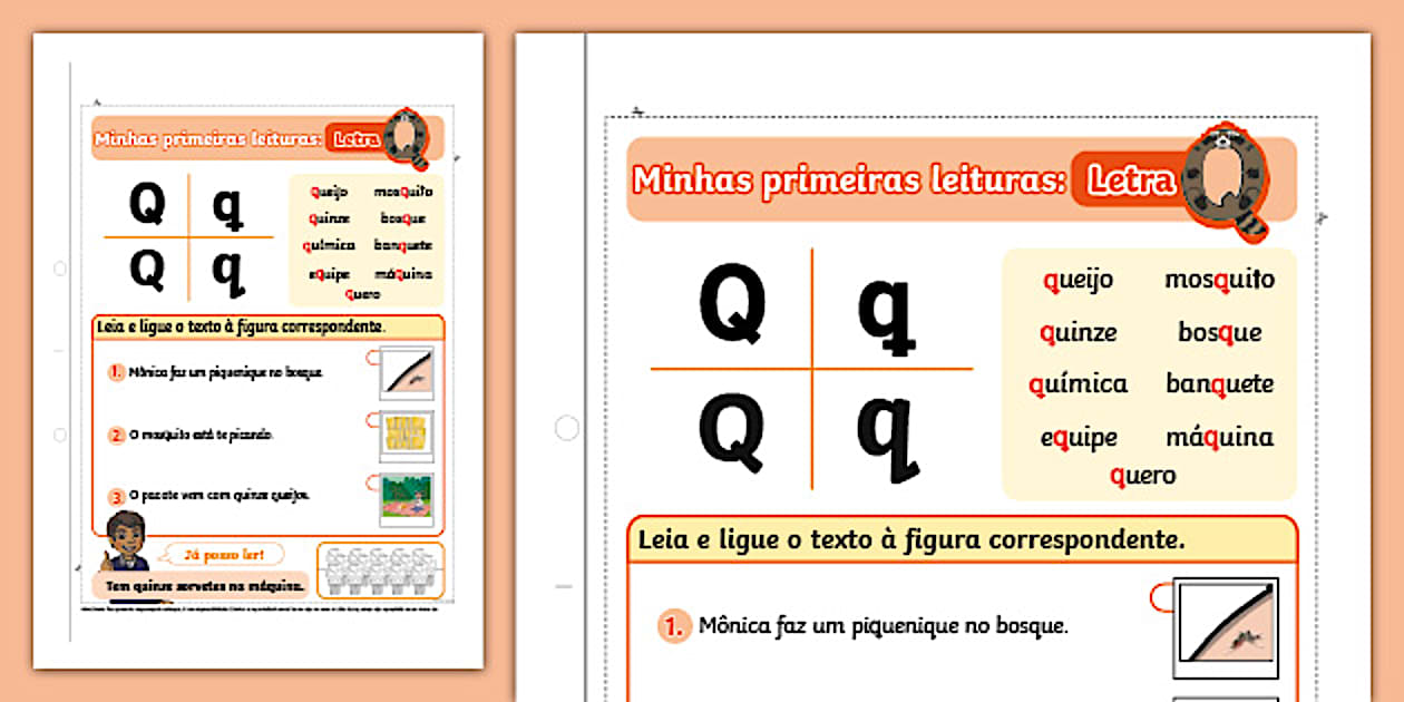 Minhas primeiras leituras: Letra Q (teacher made) - Twinkl