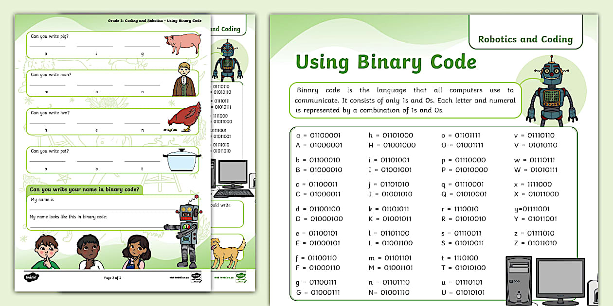 Grade 3 Robotics and Coding - Binary Code (teacher made) Grade 3 Robotics and Coding - Binary Code (teacher made)