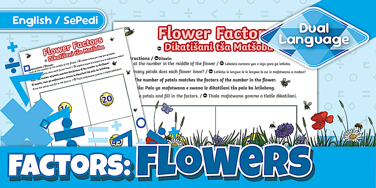 Grade 4 Maths Term 2 Factors: Flowers – Sepedi/English