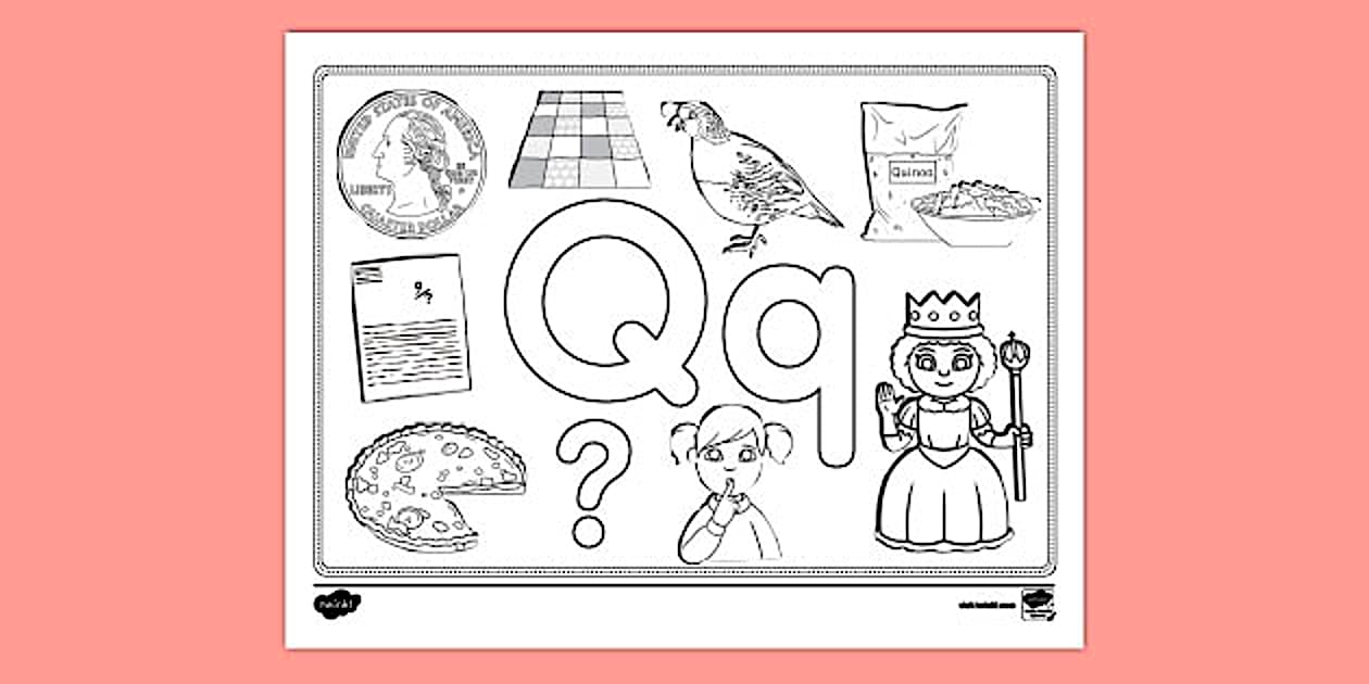 Letter Q Coloring Page (teacher made) - Twinkl