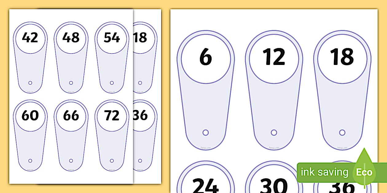 👉 6 Times Table Number Fan (teacher made) - Twinkl