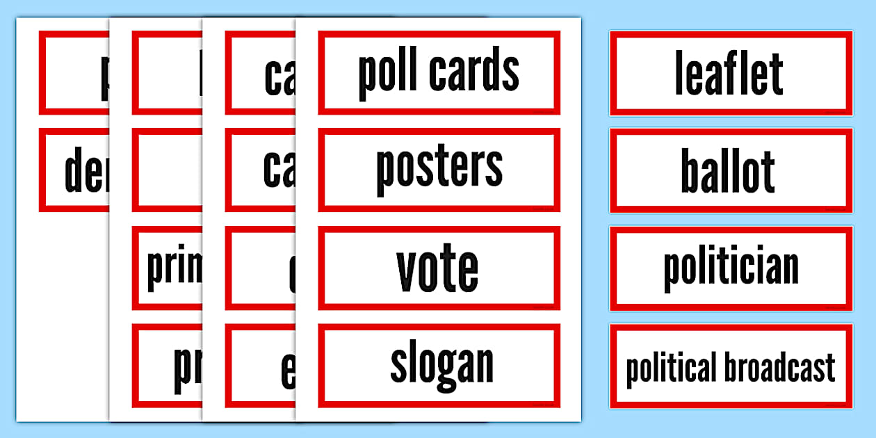 Election Vocabulary Cards (teacher made) - Twinkl