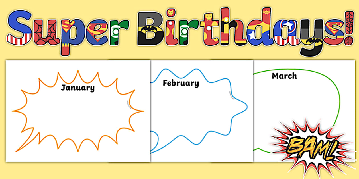 👉 Superhero Themed Birthday Display Pack (teacher made)