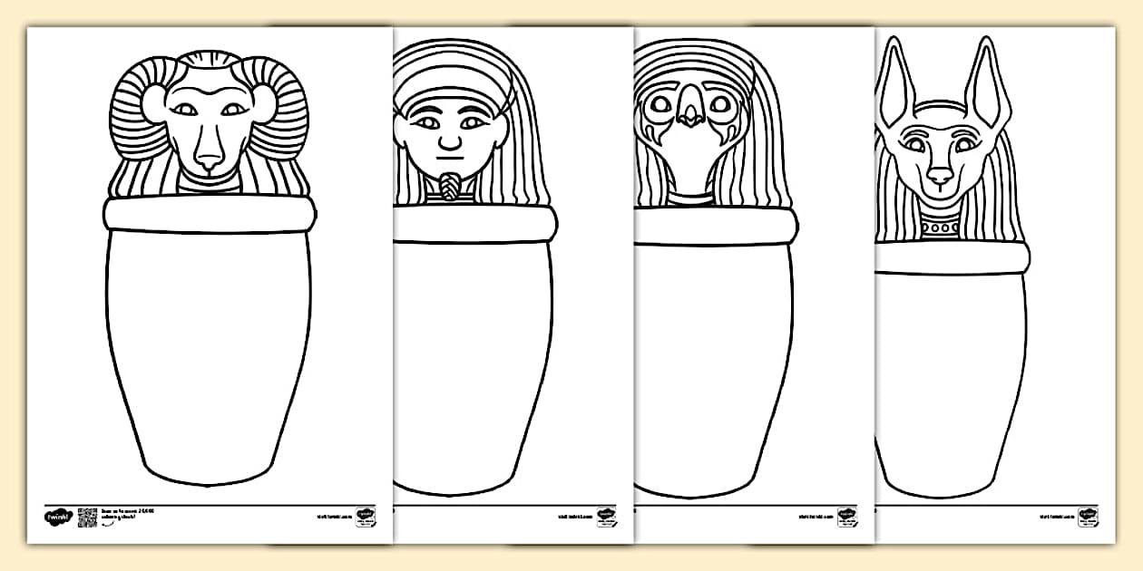 Ancient Egyptian Canopic Jar Pictures | Colouring Pages