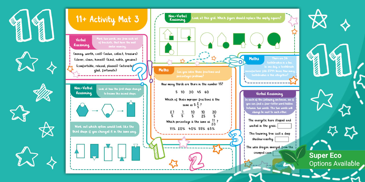 11+ Activity Sheet 3 | Exam Preparation and Revision
