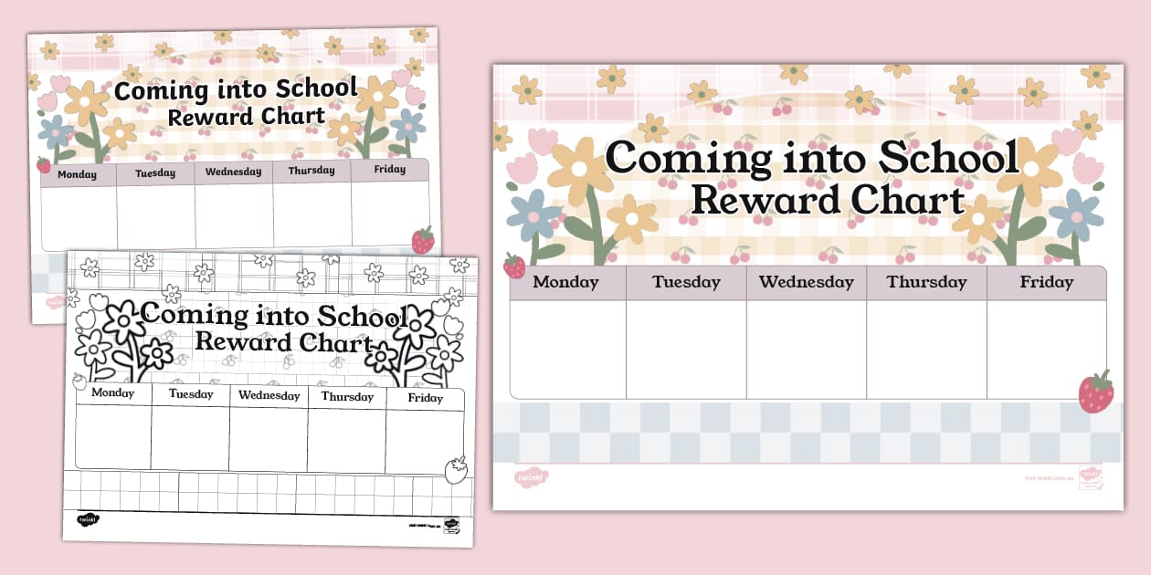 Chequered Charm-Themed Coming into School Reward Chart