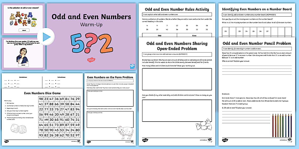Year 3 Odd and Even Numbers Australia Resource Pack - Twinkl