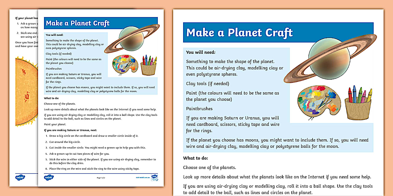 STEM Make a Planet Craft (teacher made) - Twinkl