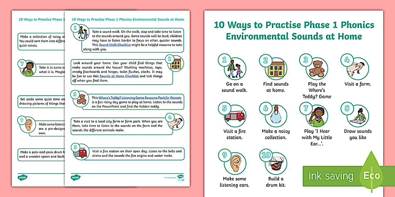 10 Ways to Practice Phase 1 Phonics Environmental Sounds at Home Guide for