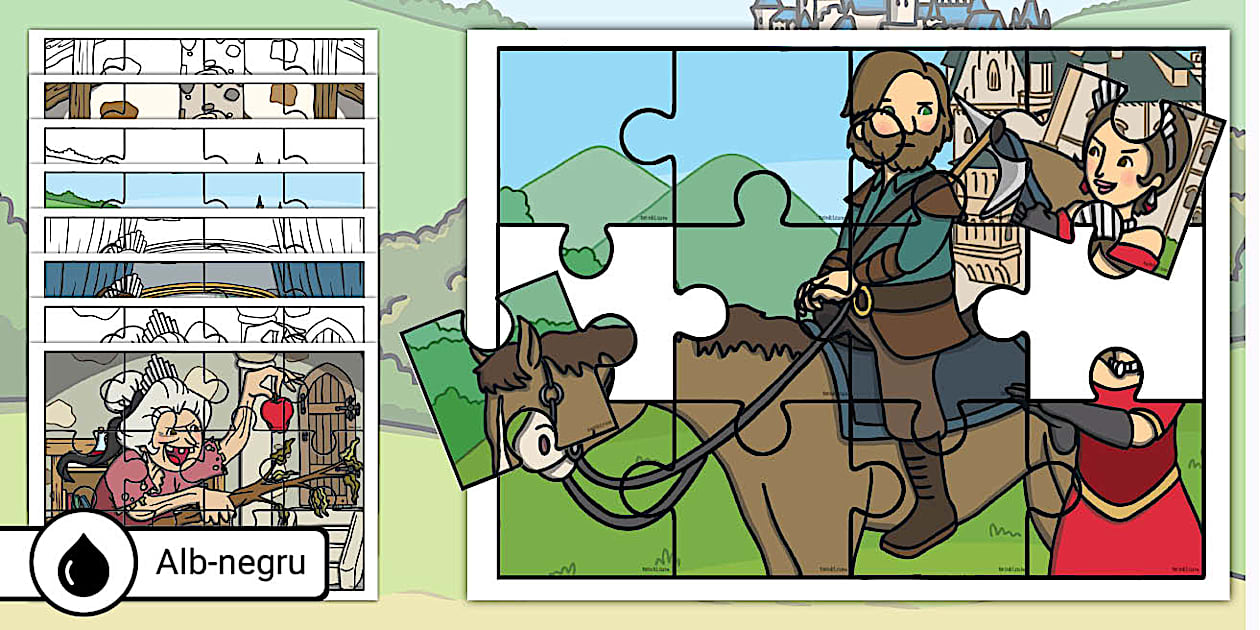 Albă ca Zăpada și cei șapte pitici – Puzzle - Twinkl