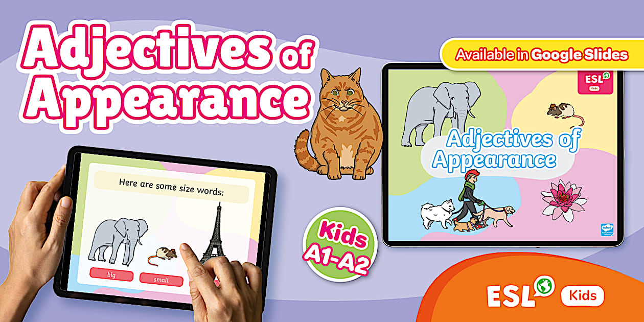 ESL Adjectives of Appearance PowerPoint [Kids, A1-A2]