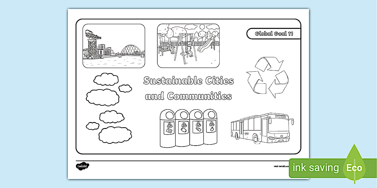 Sustainable Cities and Communities Colouring Activity