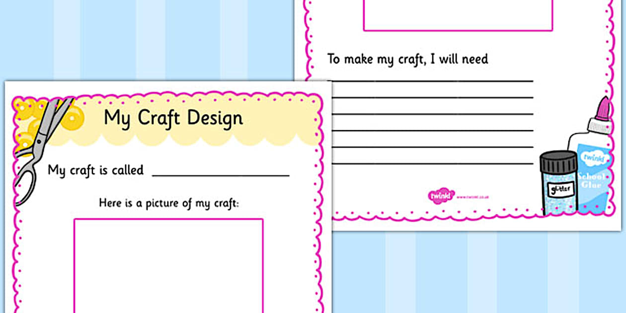 Black and White Haberdashery Craft Design Template - Twinkl