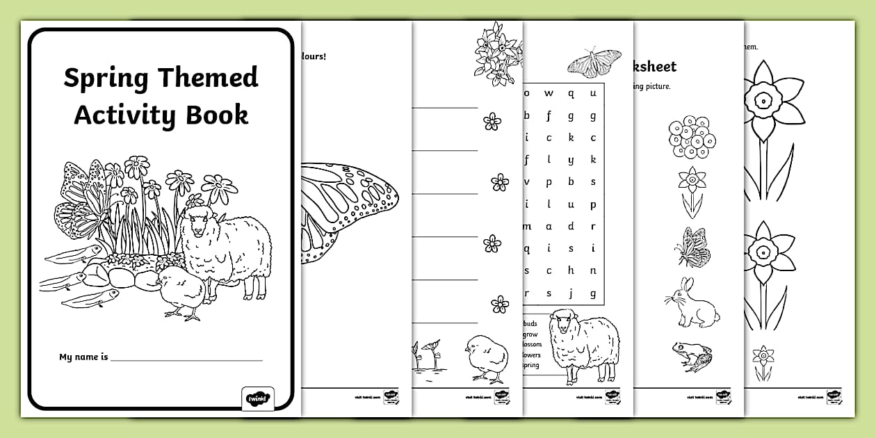 Spring-Themed Activity Book For Children, KS1, Twinkl