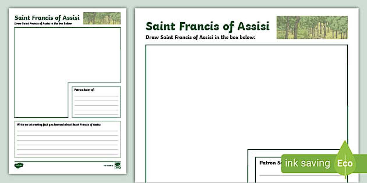 Saint Francis of Assisi Worksheet (Teacher-Made) - Twinkl