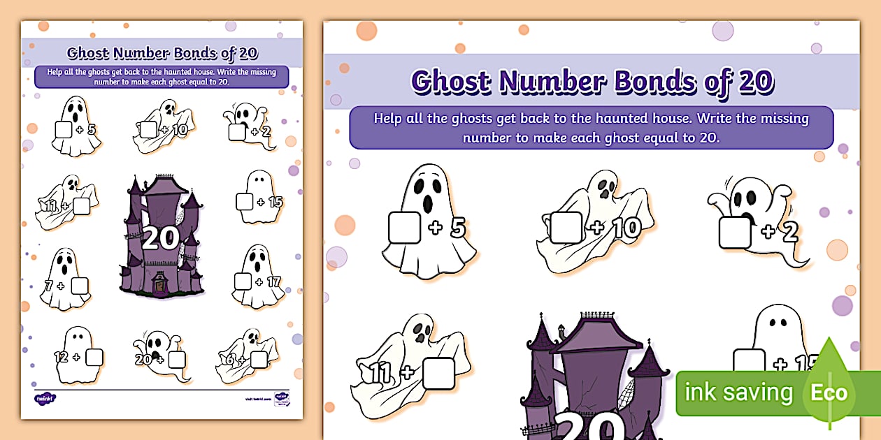👉 Ghost Number Bonds of 20 Activity (Teacher-Made)