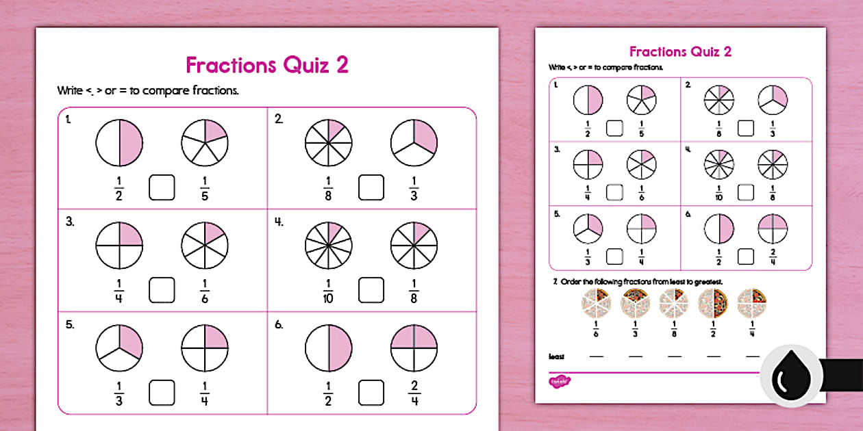 Grade 1 Fractions Mini Assessment 2 (teacher made) - Twinkl