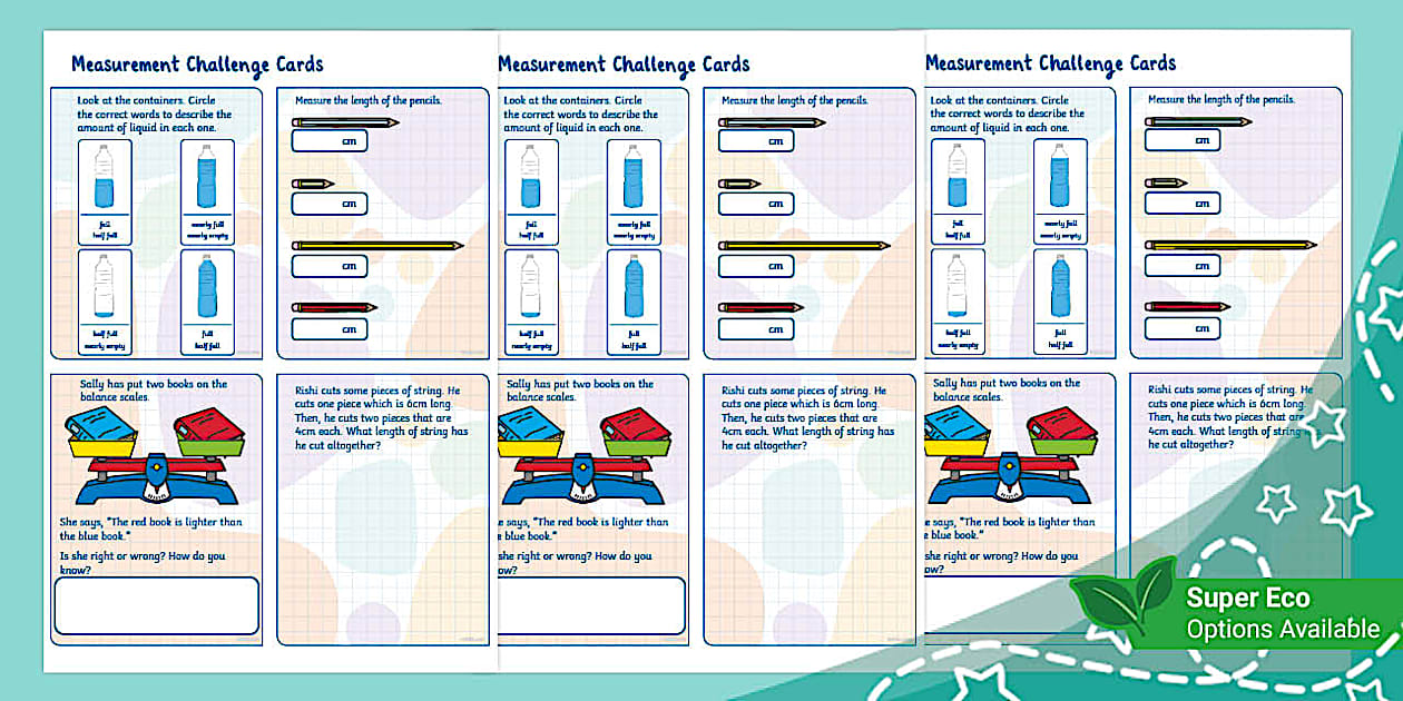 Measurement Challenge Cards (Ages 5 - 6)