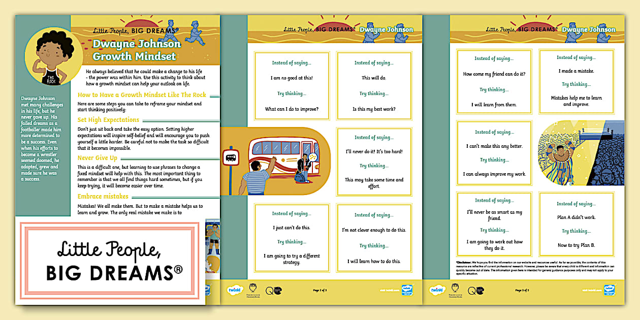 Little People, Big Dreams: Dwayne Johnson Growth Mindset