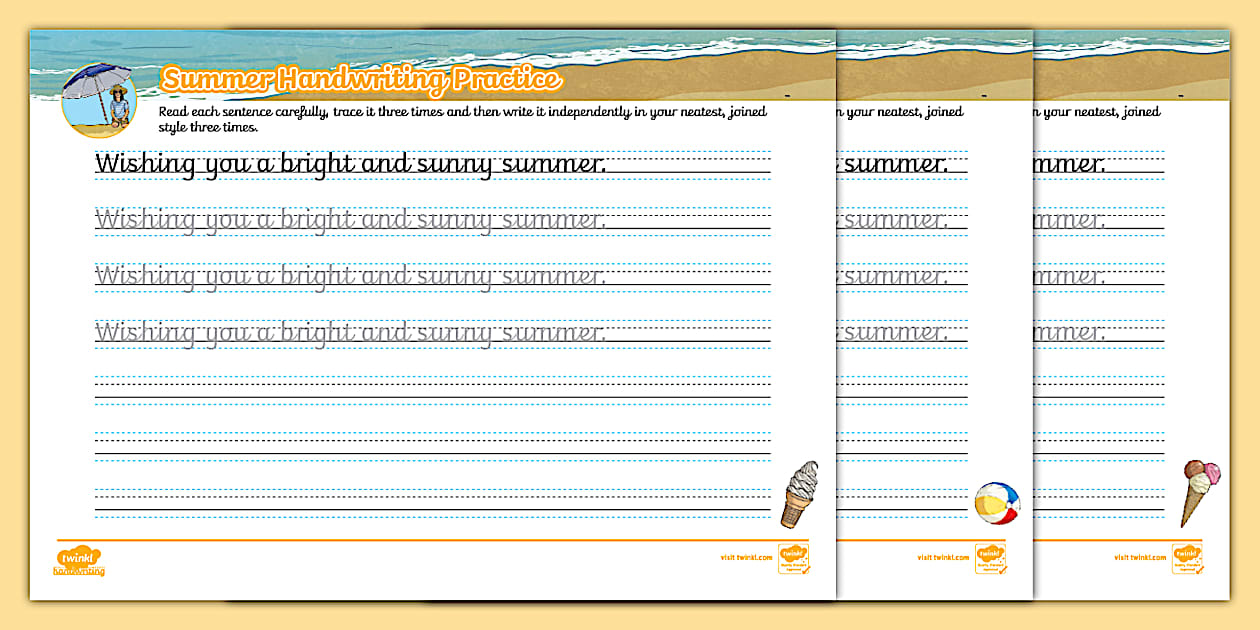 KS2 Journey to Cursive: Summer Handwriting Practice Activity