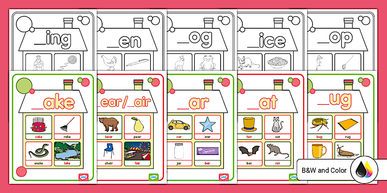 Kindergarten Rhyming Word Pairs Posters - Twinkl