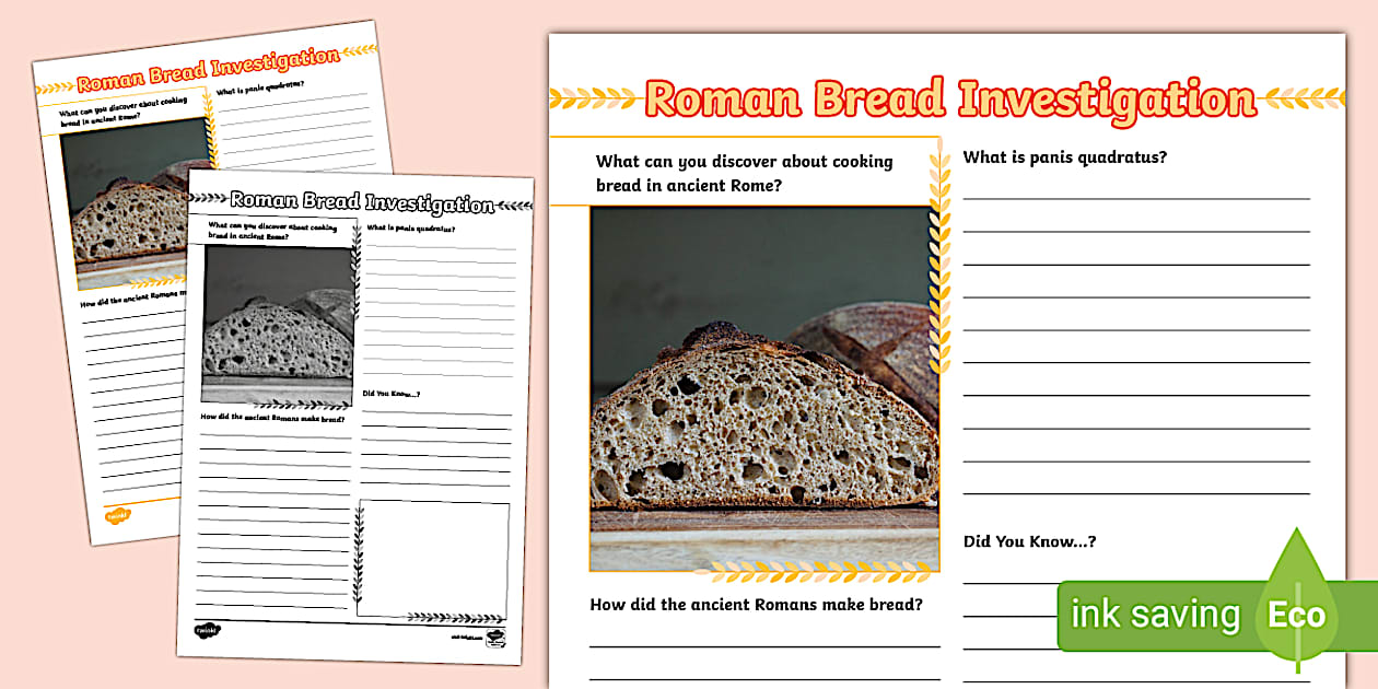 Roman Bread Investigation Worksheet - Twinkl