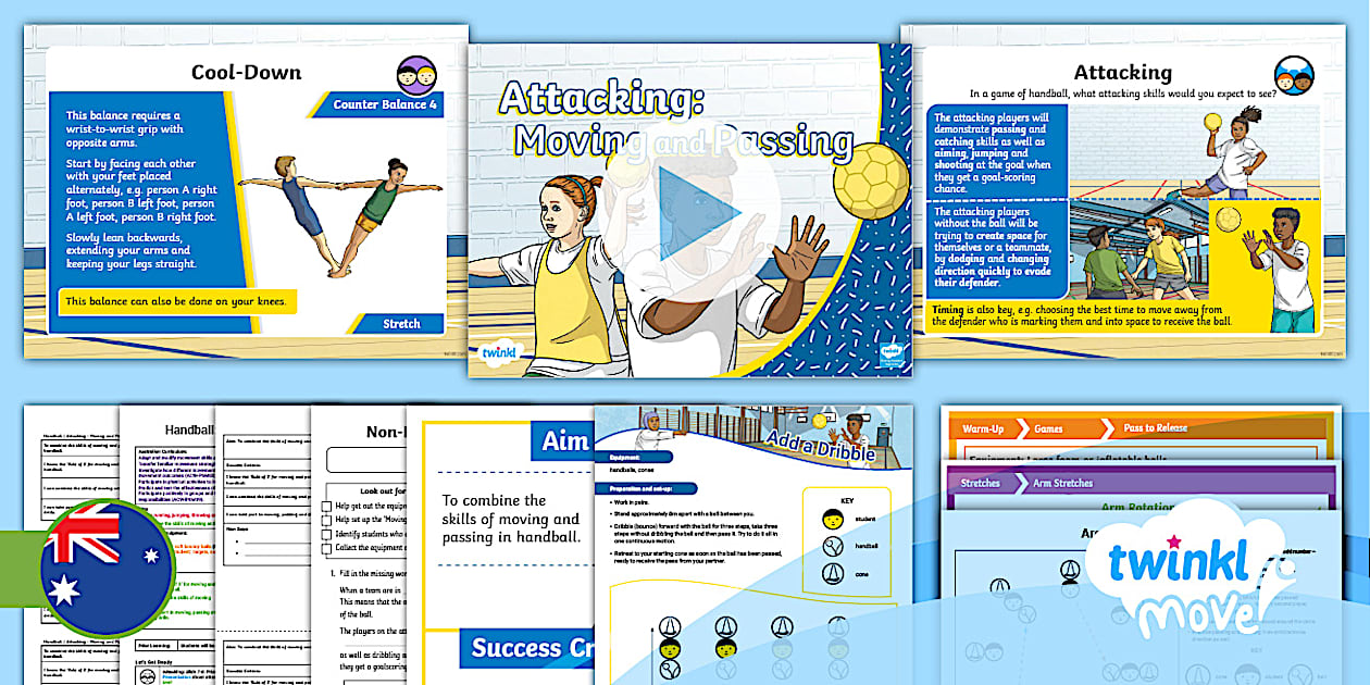Move PE Year 5 Handball Lesson 3: Attacking - Moving and Passing