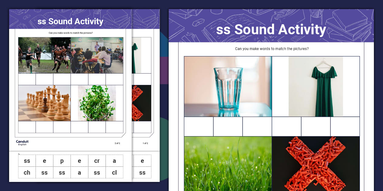 Reinforcing Sounds: 'ss' Cut and Stick Activity - Twinkl