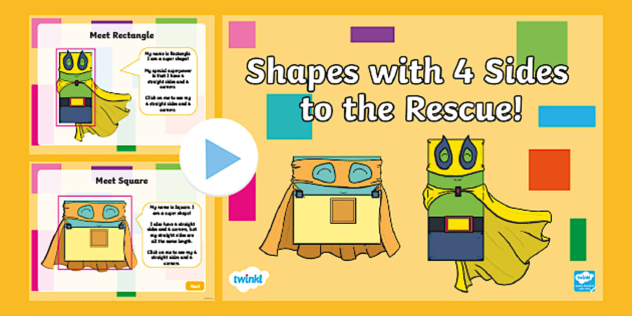 👉 Shapes with 4 Sides PowerPoint KS1 (teacher made)