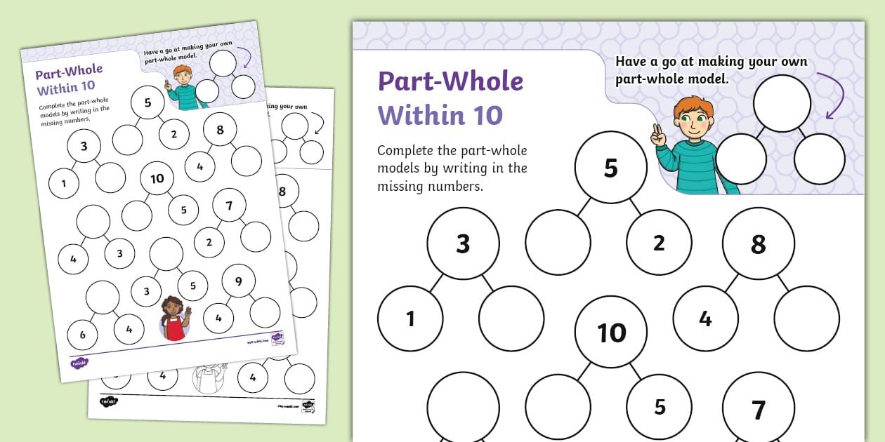 👉 Part-Whole Within 10 Worksheet - Twinkl Maths - Twinkl