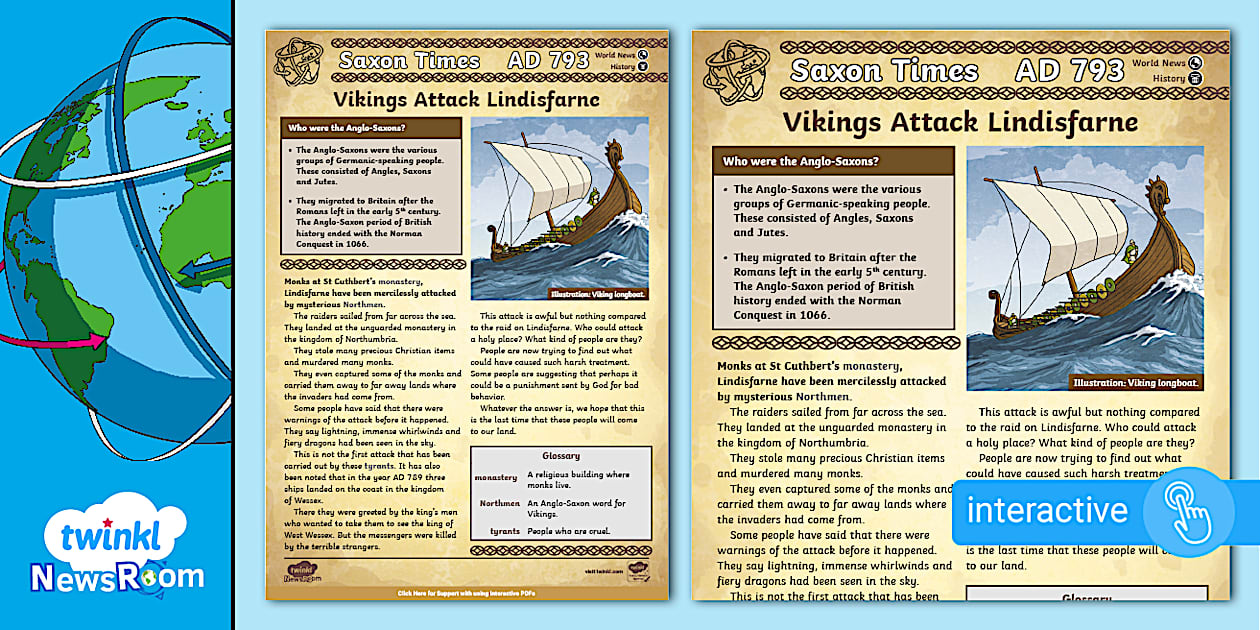 Vikings Attack Lindisfarne - News from the Past Story