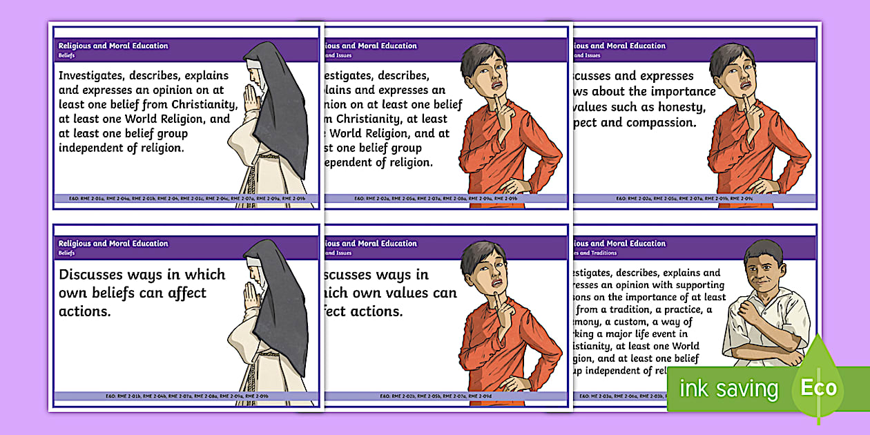 Topic of Moral Values - CfE Second Level Benchmarks - Twinkl