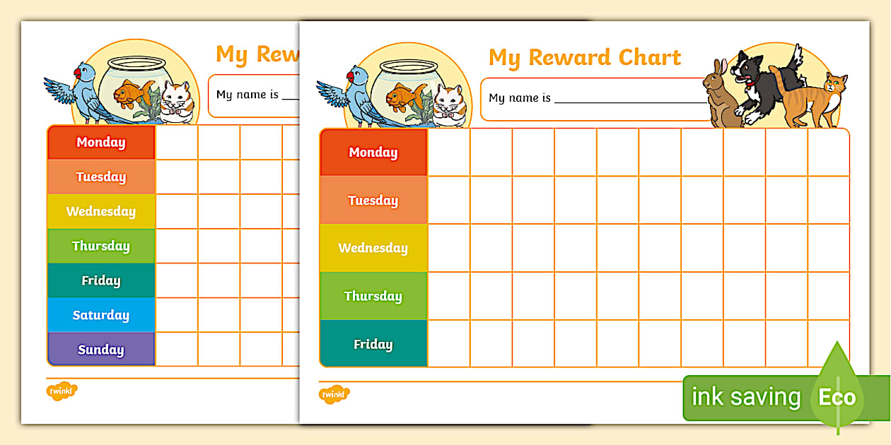 Pets Reward Chart (teacher made) - Twinkl