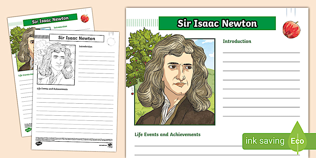 Sir Isaac Newton Biography Template (Teacher-Made) - Twinkl