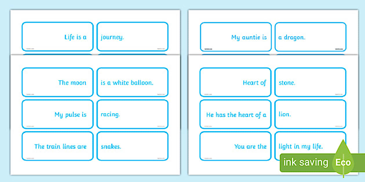 Common Metaphors - Matching Game | Twinkl (teacher made)