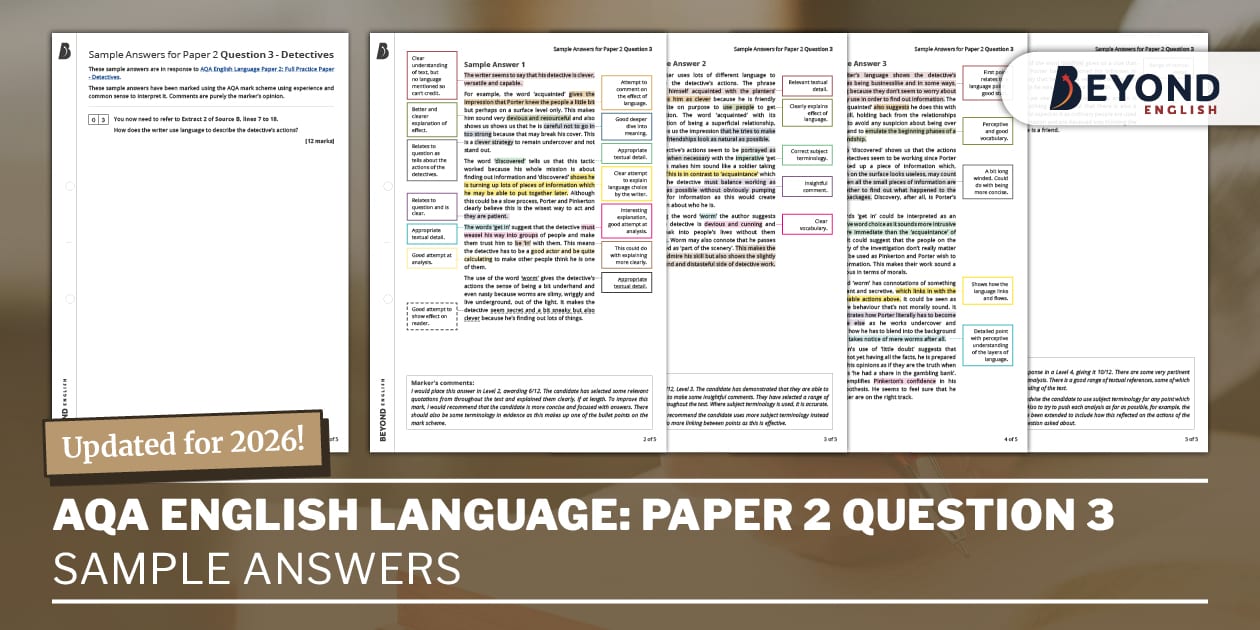 AQA Language Paper 2: Question 3 Sample Answers - Detectives