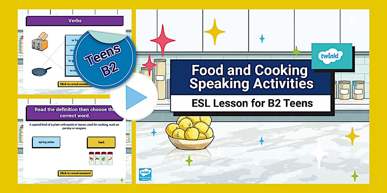 Twinkl's Food and Cooking Speaking PPT for Teens
