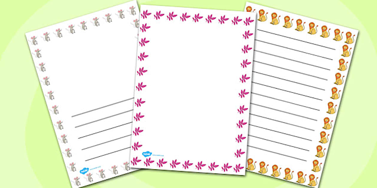 Editable The Lion And The Mouse Page Borders (teacher made)