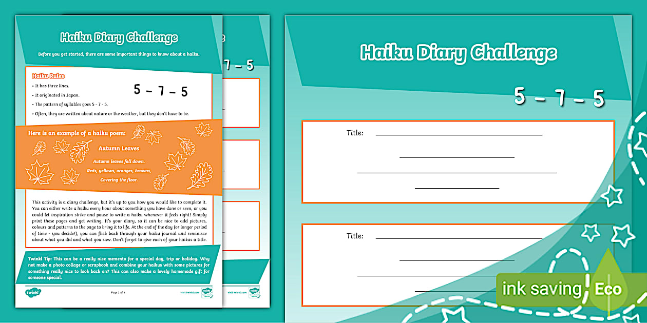 Haiku Diary Challenge (Teacher-Made) - Twinkl