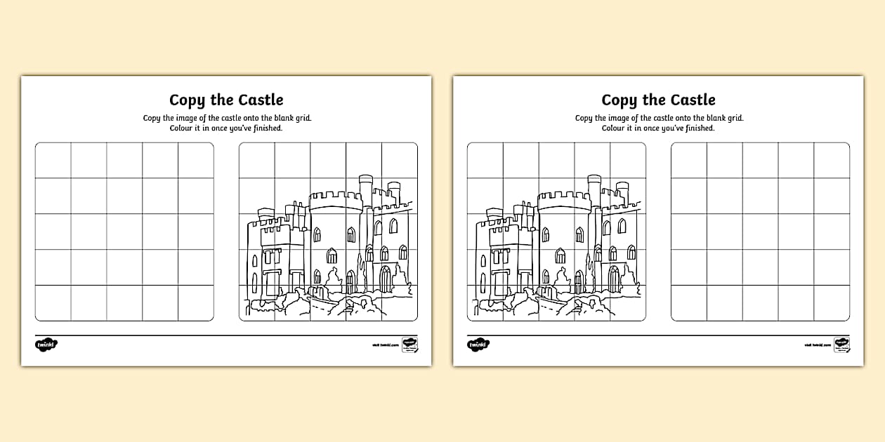Copy the Castle Worksheet (teacher made) - Twinkl