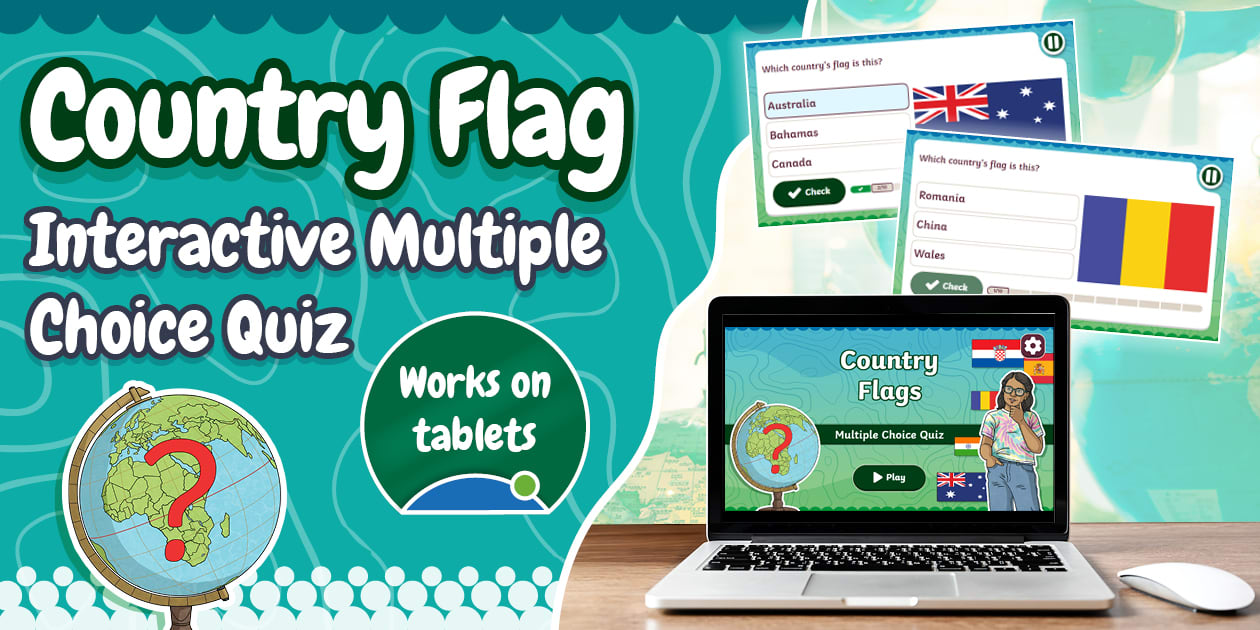 Country Flag Interactive Multiple Choice Quiz
