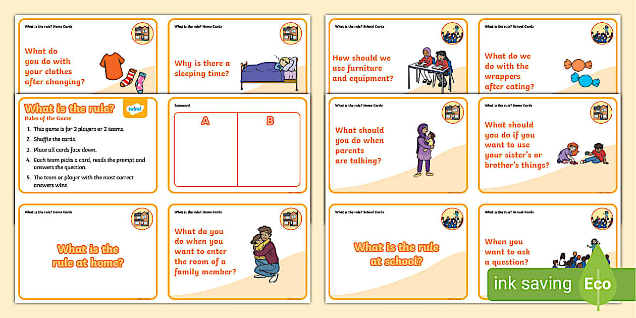 What is the Rule Flashcard Game (teacher made) - Twinkl