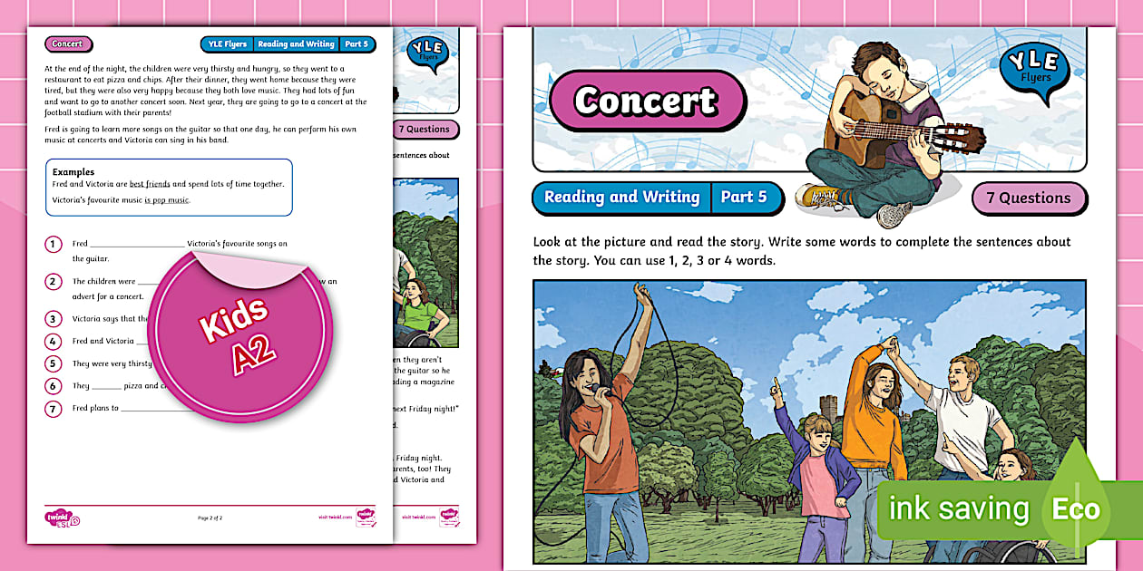 ESL YLE Flyers Reading & Writing Part 5 (Concert) [Kids, A2]