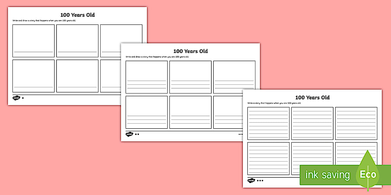 100 Days of School Story Differentiated Writing Template