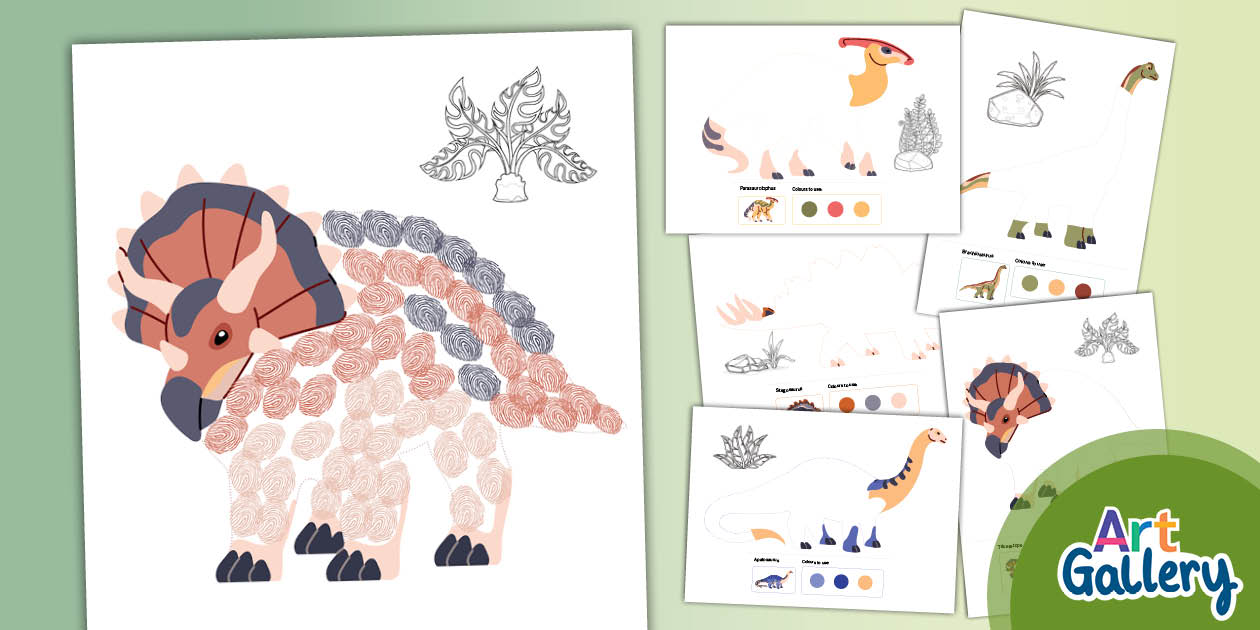 Dinosaur Fingerprint Challenge Activity (teacher made)