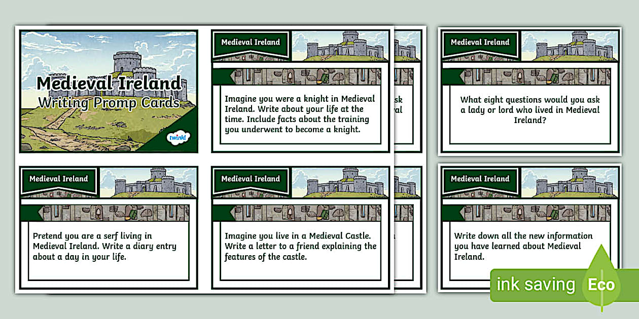 Medieval Ireland Writing Prompt Cards Senior Classes