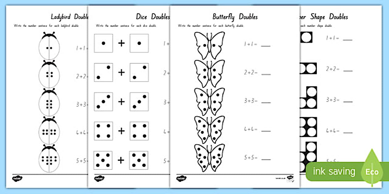 Doubles to 10 Worksheet / Worksheets - Twinkl